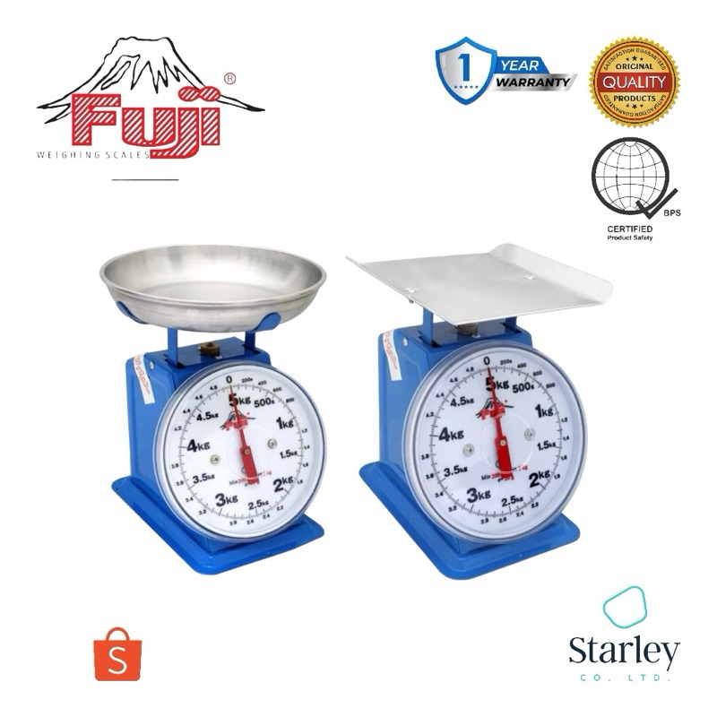 FUJI Mechanical Table Scale Small / flat Pan 0.5 / 1 / 2 / 5 KG Starley ...