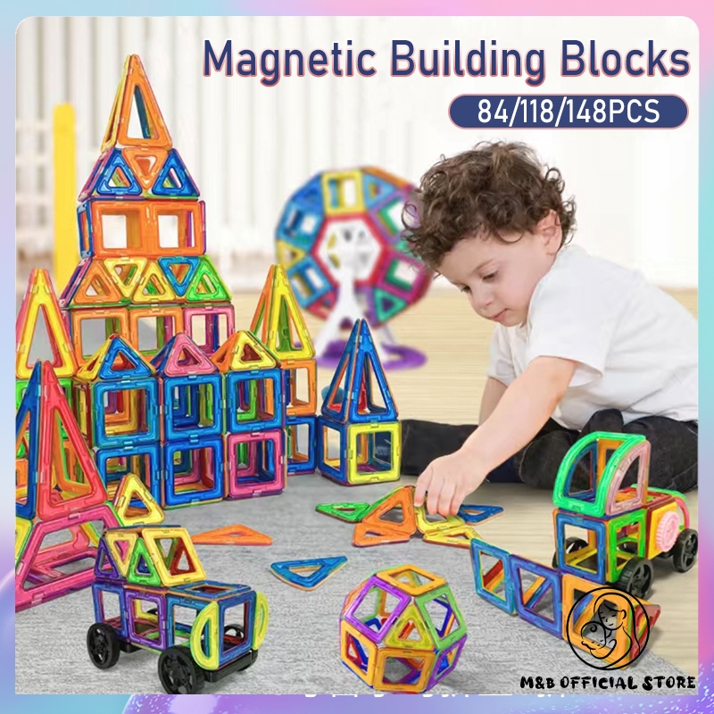 148Pcs Big Size Magnetic Bricks Building Blocks Set Constructor Games Magnet Designer Magnetic ...