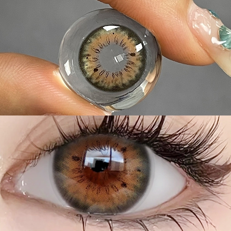 Midroo 2PCS\Pair OMG Brown contact lenses color contact lenses Graded 0 ...