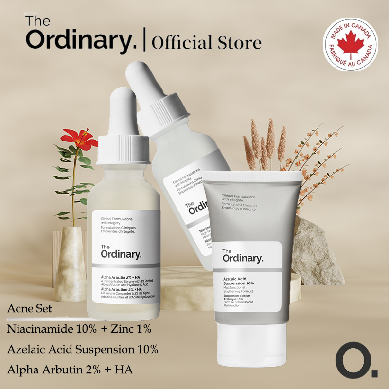 The Ordinary Acne Set Niacinamide 10% + Zinc 1% Azelaic Acid Suspension ...