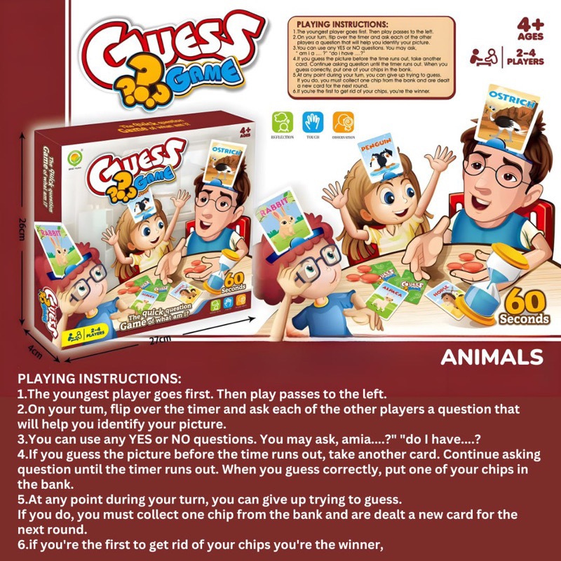 JLT Animal family guessing game party games | Shopee Philippines