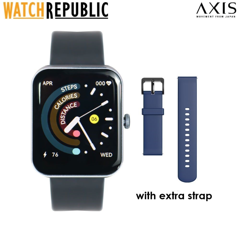 Axis Fit Plus with Extra Strap Black Rubber Digital Smartwatch For ...
