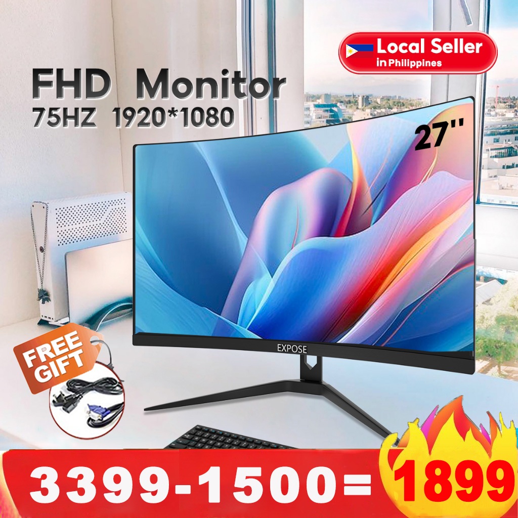 EXPOSE Monitor 27/24/22/19 Inch Curved Gaming Monitor 165/75/60Hz IPS ...