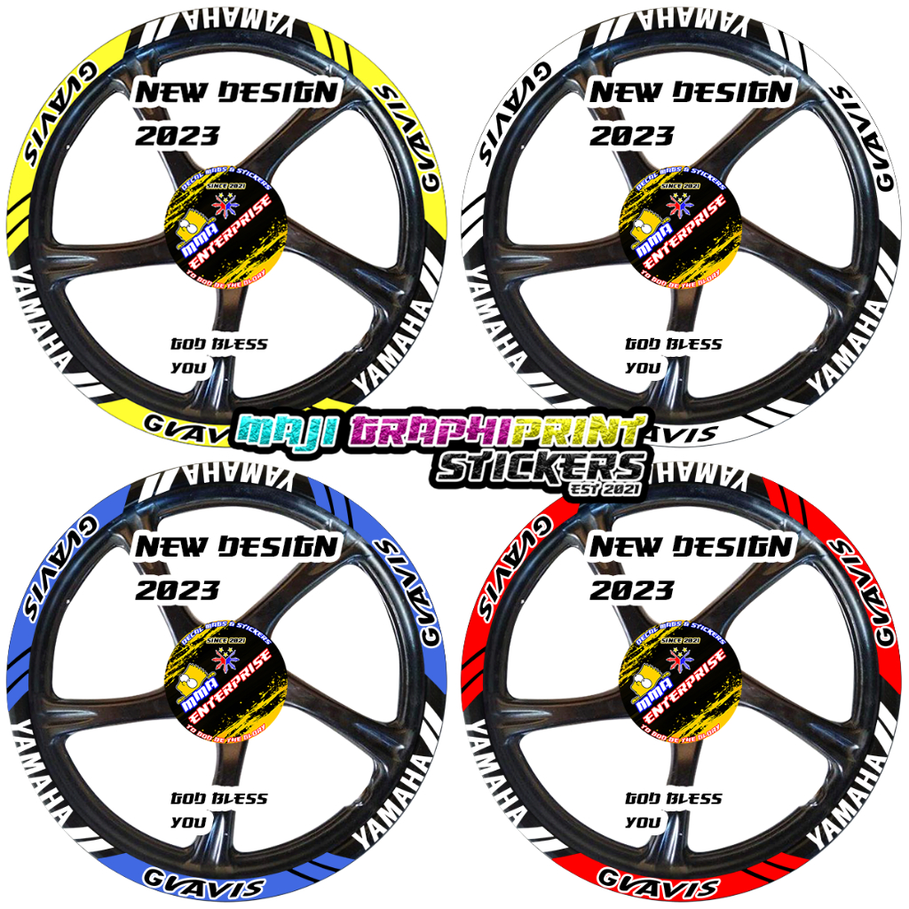 Yamaha Mio Gravis New Design Mag Sticker Printed - 2 SET FRONT AND REAR ...