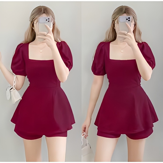 New arrival terno and top shorts set coodinates puff sleeves regular ...