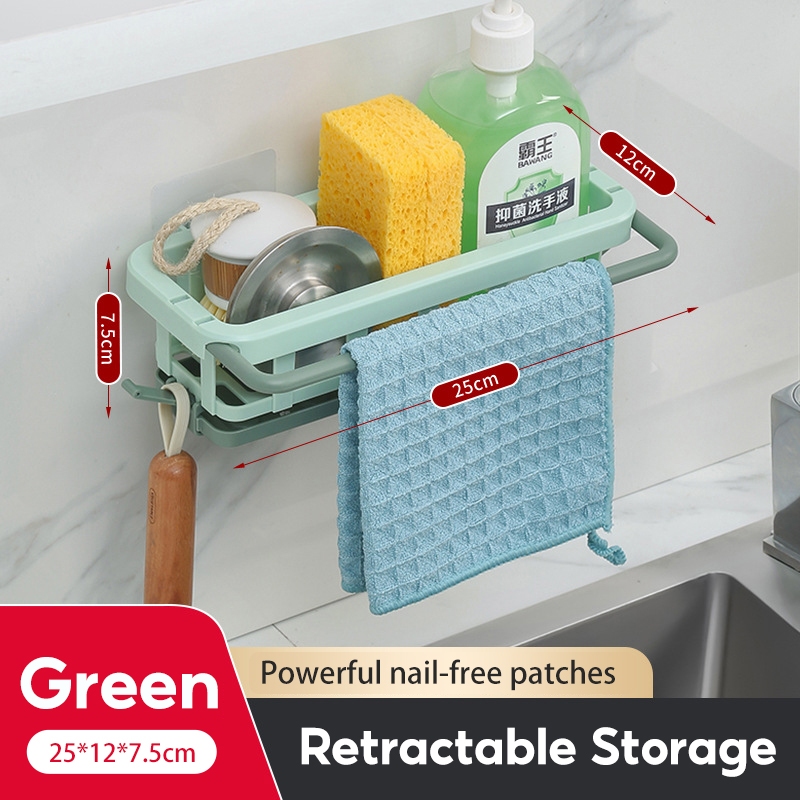 CHIT Kitchen Sponge Rack Organizer Punch-free Sponge Sink Holder Wall ...