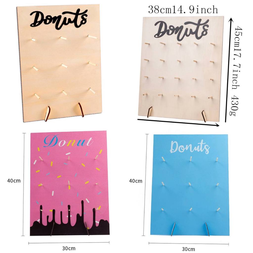 Wall Display Wooden Donuts Stand Holder Donut Sweets Doughnut Rack for ...