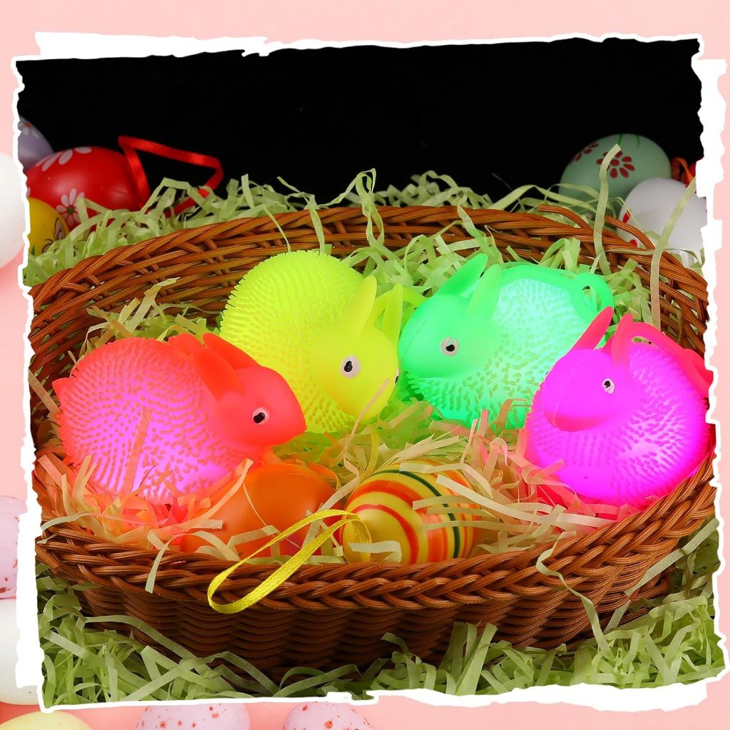 Bunny Squeeze Toy with Light up Bunny Balls Toy for Kid Mini Puffer ...