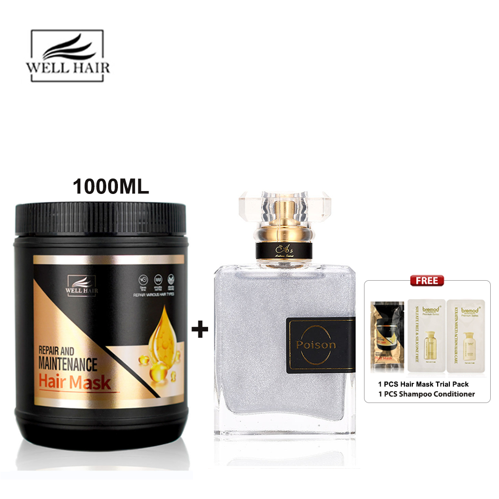 WELL HAIR Mask Hair Treatment Strengthen Hair Dry Fizzy Smooths ...