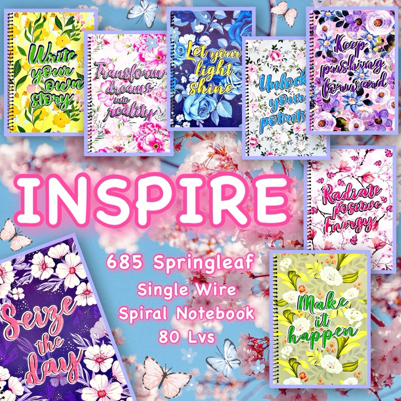 Springleaf 685 Spiral Notebook INSPIRE 80 leaves Single-loop wire ...