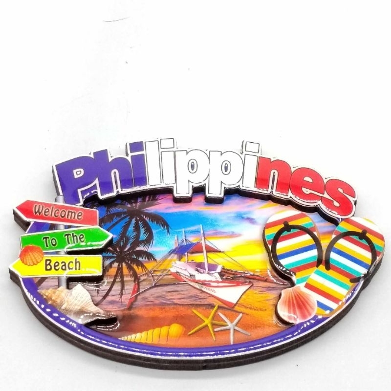 PHILIPPINES Wooden 2D Fridge Magnet Embossed Ref Magnet Souvenirs ...