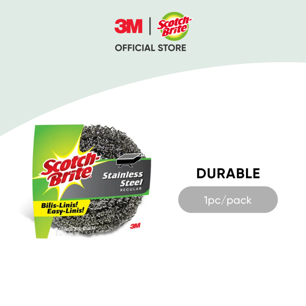 3M™ Scotch-Brite® Stainless Steel Ball Regular, Durable, 1 pc/pack, For cleaning pans and stoves ...