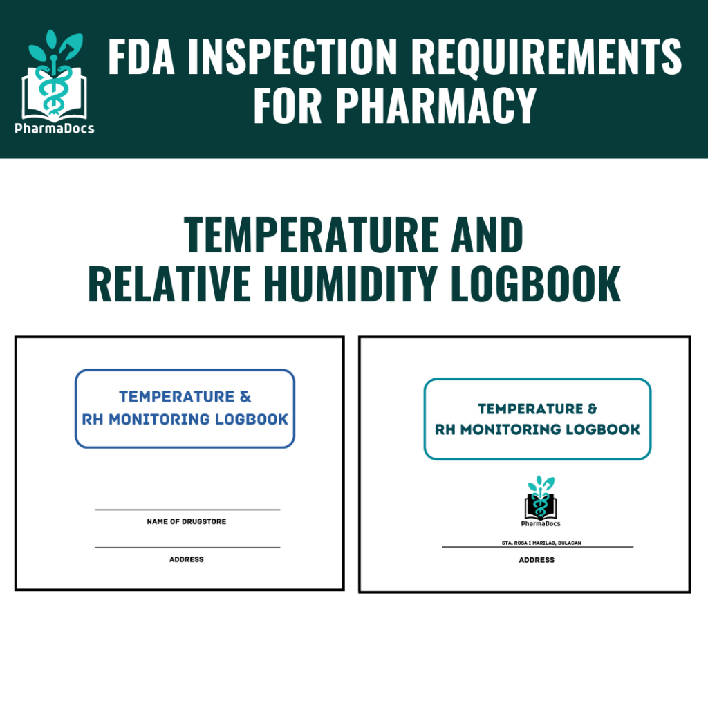 NEW FORMAT Temperature & RH Logbook for Drugstores (FDA Requirement ...