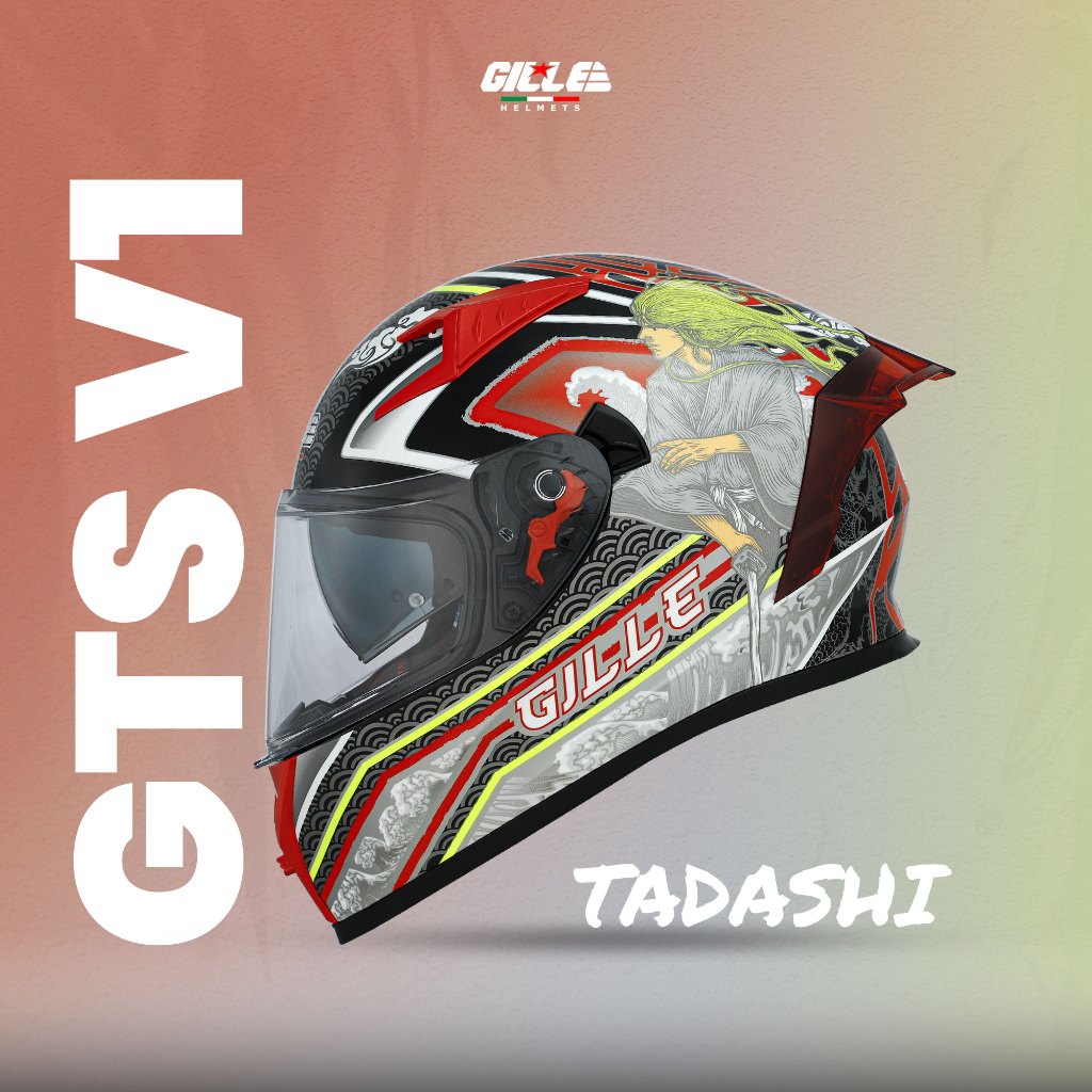 Gille Helmet 135 GTS V1 TADASHI Motorcycle Helmet Full Face Dual Visor ...