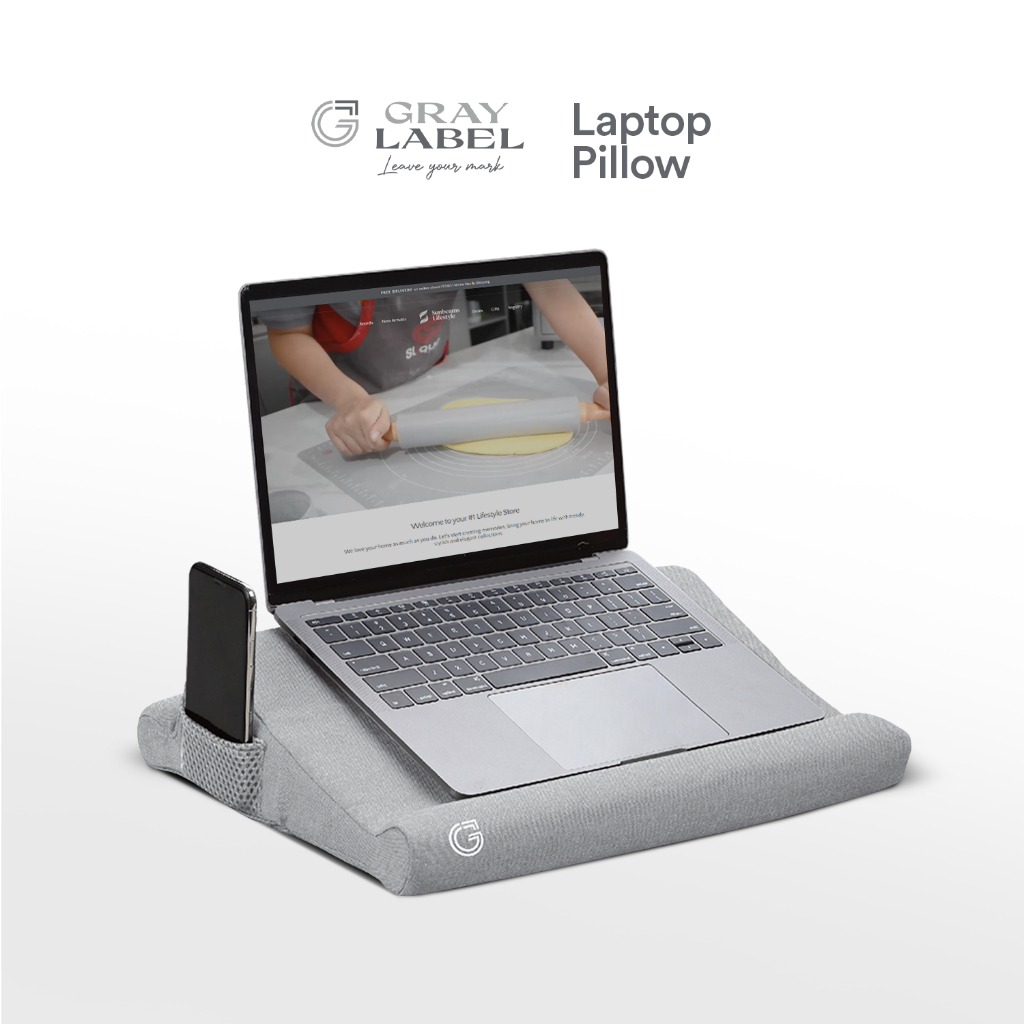 GRAY LABEL Laptop Pillow Memory Foam 15.7x12.2x3.5inches Comfort for ...