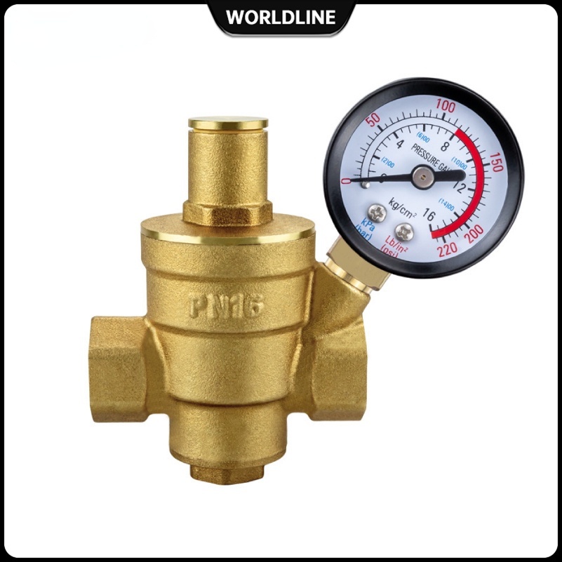 DN15/DN20 Brass Water Pressure Regulator Valve With Gauge Meter Water ...