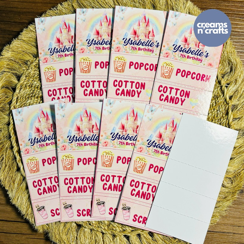 Party Food Stubs | Birthday Cart stubs | Cart Ticket | Shopee Philippines