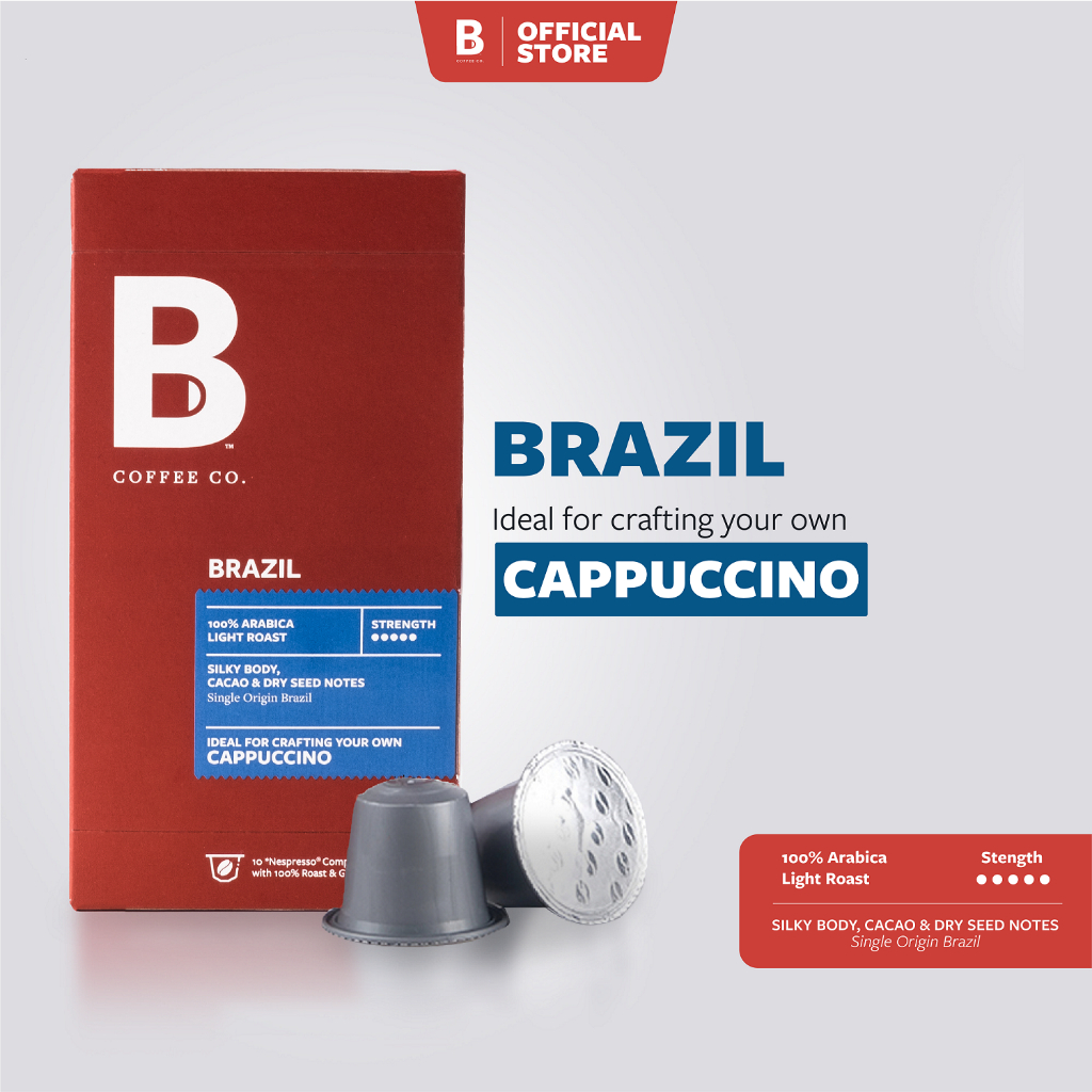 B Coffee Co. Brazil Cappuccino Nespresso Compatible Coffee Capsules 10 ...