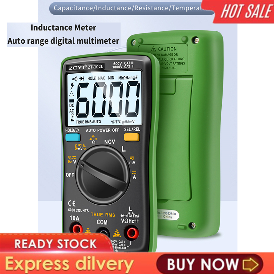 ZT-102L Digital Multimeter,Portable 6000 Counts Auto Ranging Multi ...