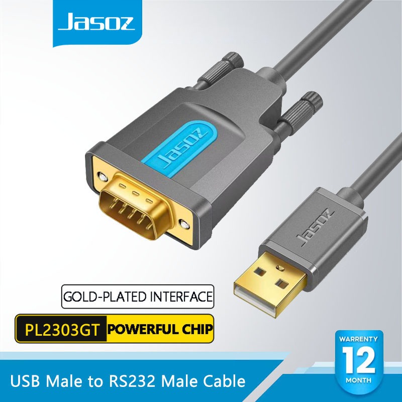 Jasoz USB to RS232 Cable DB9 Male 60Mbps Serial Cable Adapter for Win ...