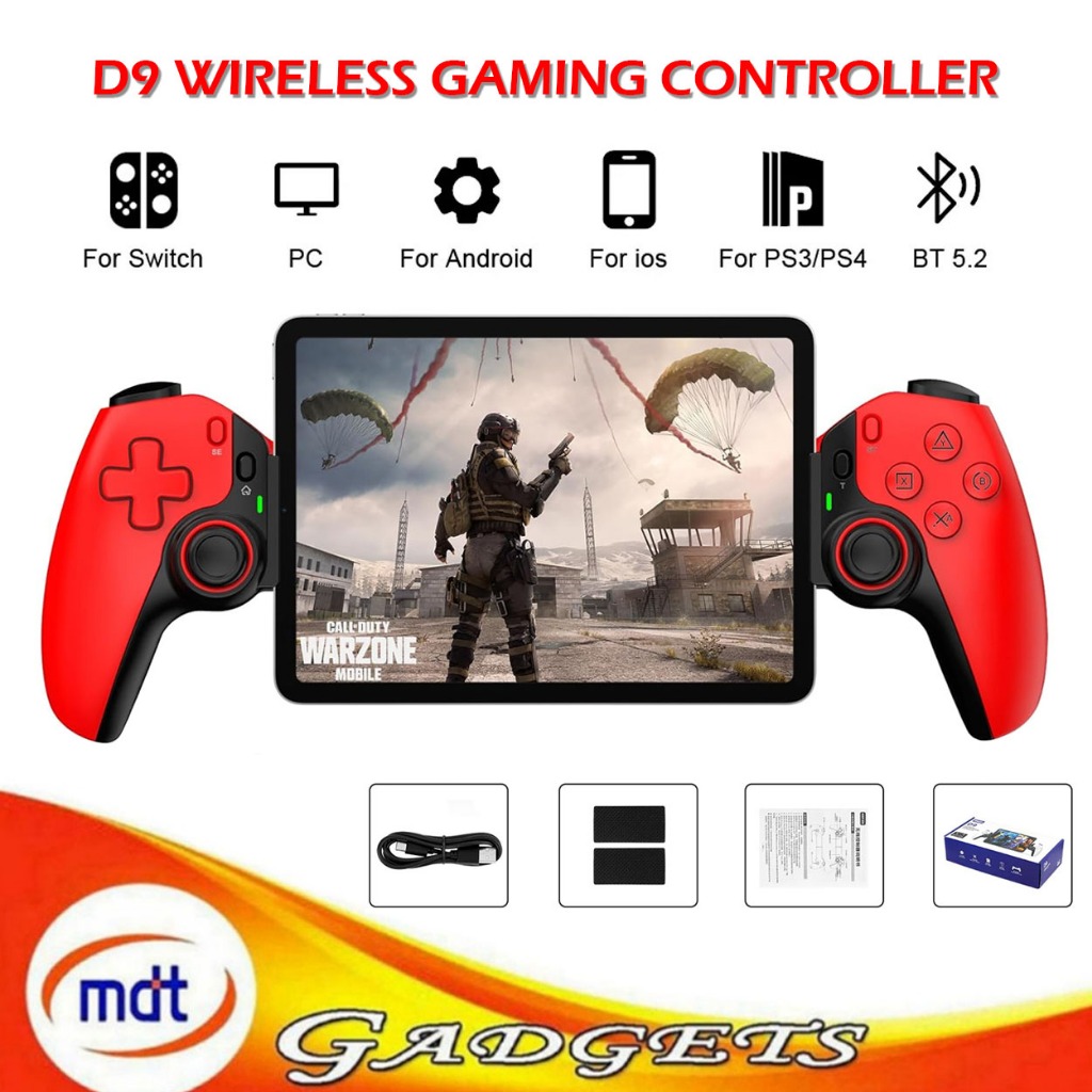D9 Extendable Wireless Mobile Phone Game Controller Bluetooth 52 Telescopic Game Controller 8796