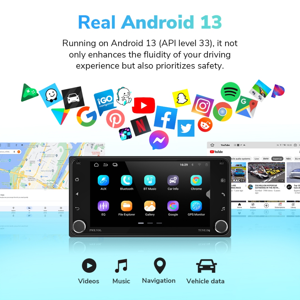 Eonon Latest Android 13 Toyota Android Head Unit Apple CarPlay Android ...