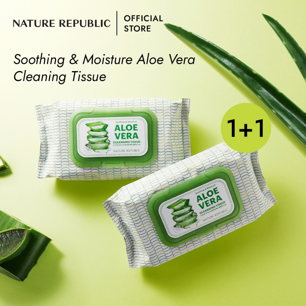 Nature Republic Soothing & Moisture Aloe Vera Cleansing Tissue (1+1 ...