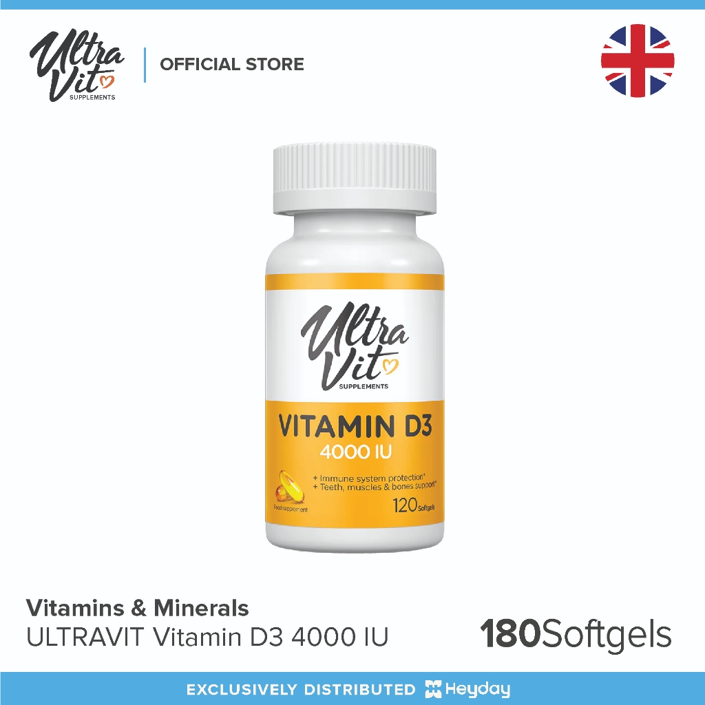 ULTRAVIT Vitamin D3 4000 IU - 30 Softgels: Boost Immunity & Enhance ...