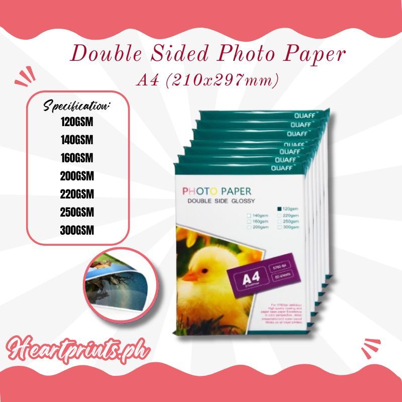 QUAFF Double Sided Photo Paper A4 Size 120gsm | 140gsm | 160gsm ...