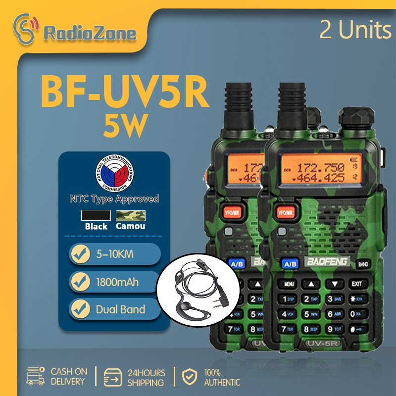 Baofeng UV-5R Two-Way Radio 2 Set 5W Radio Long Range 128CH Dual Band ...