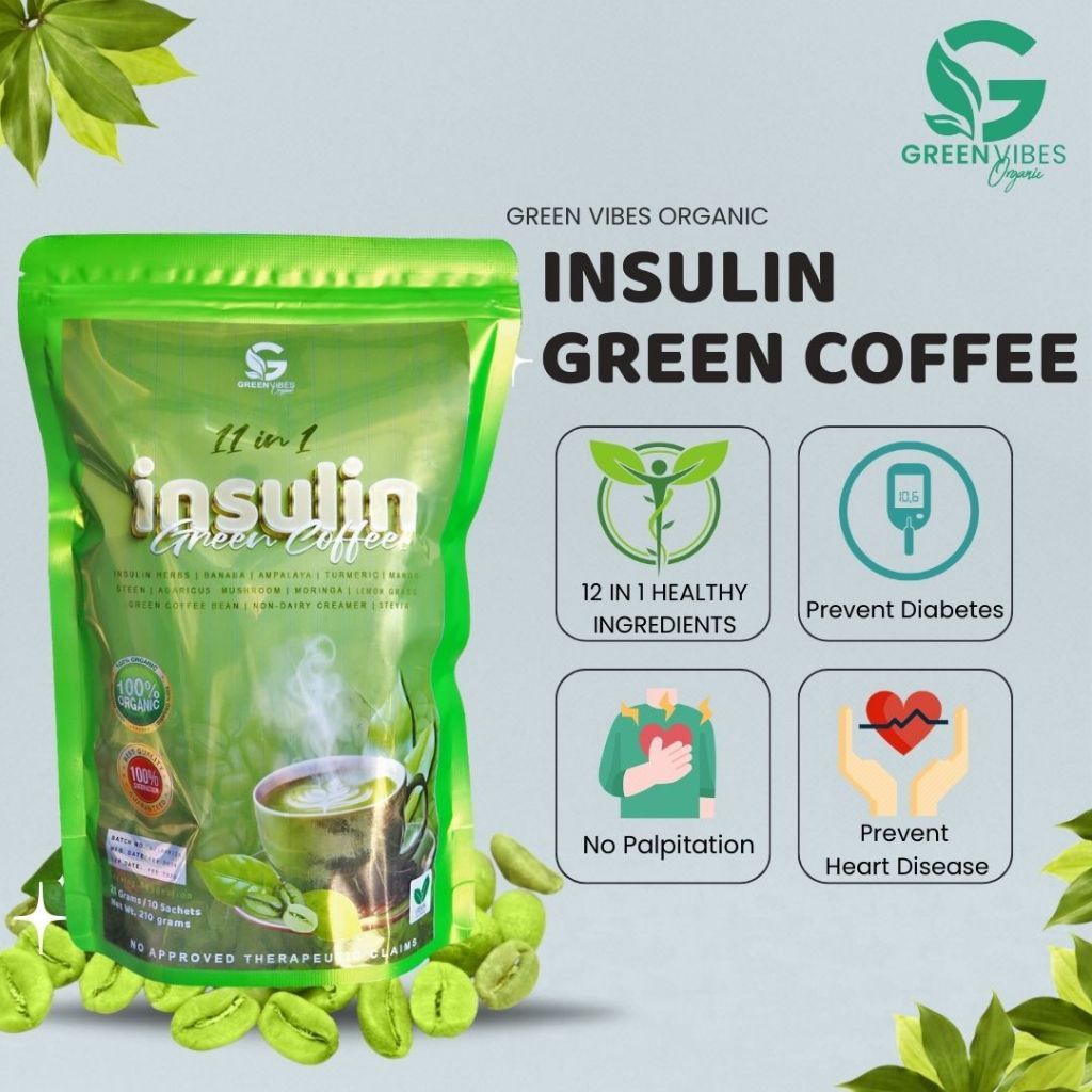 11 in 1 Insulin Coffee by Green Vibes Organic mix with Natural Insulin ...