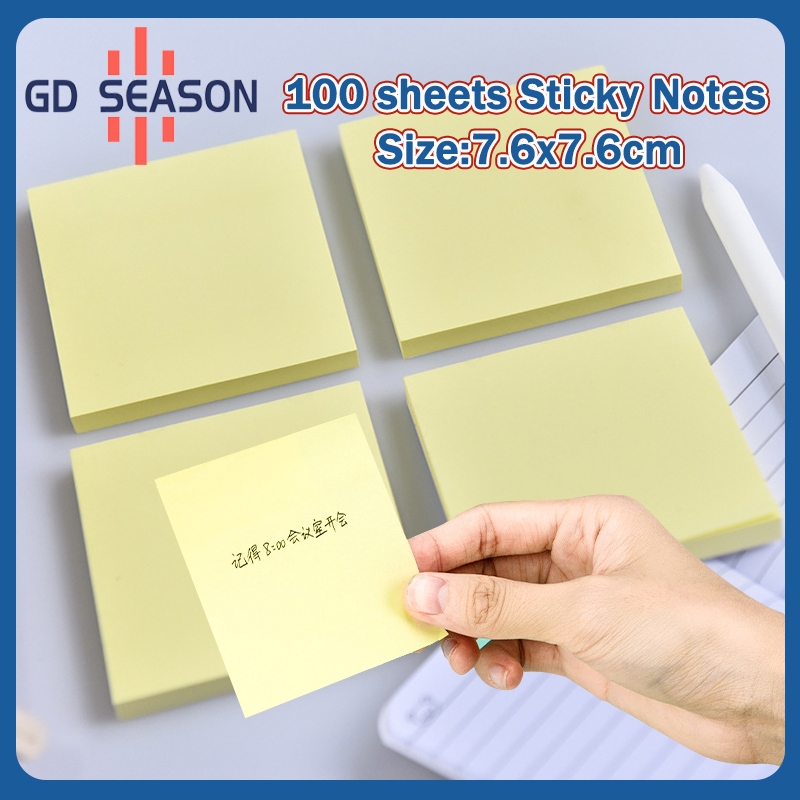 100/400 sheets Sticky Notes Memo Pad (7.6cm x 7.6cm) Easily to Stick ...