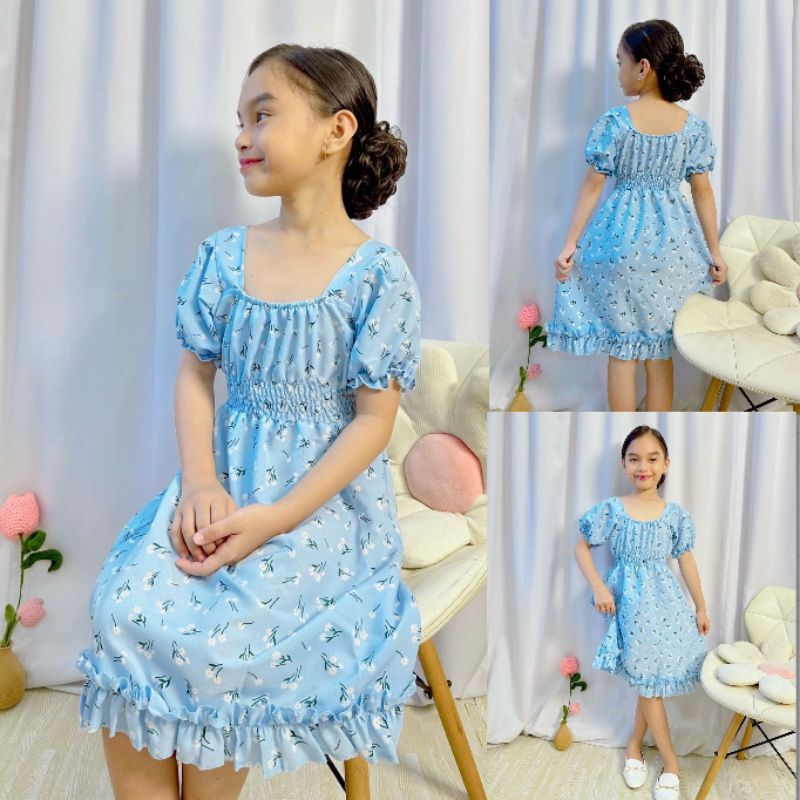 Julia puff kid dress 2-13y | Shopee Philippines