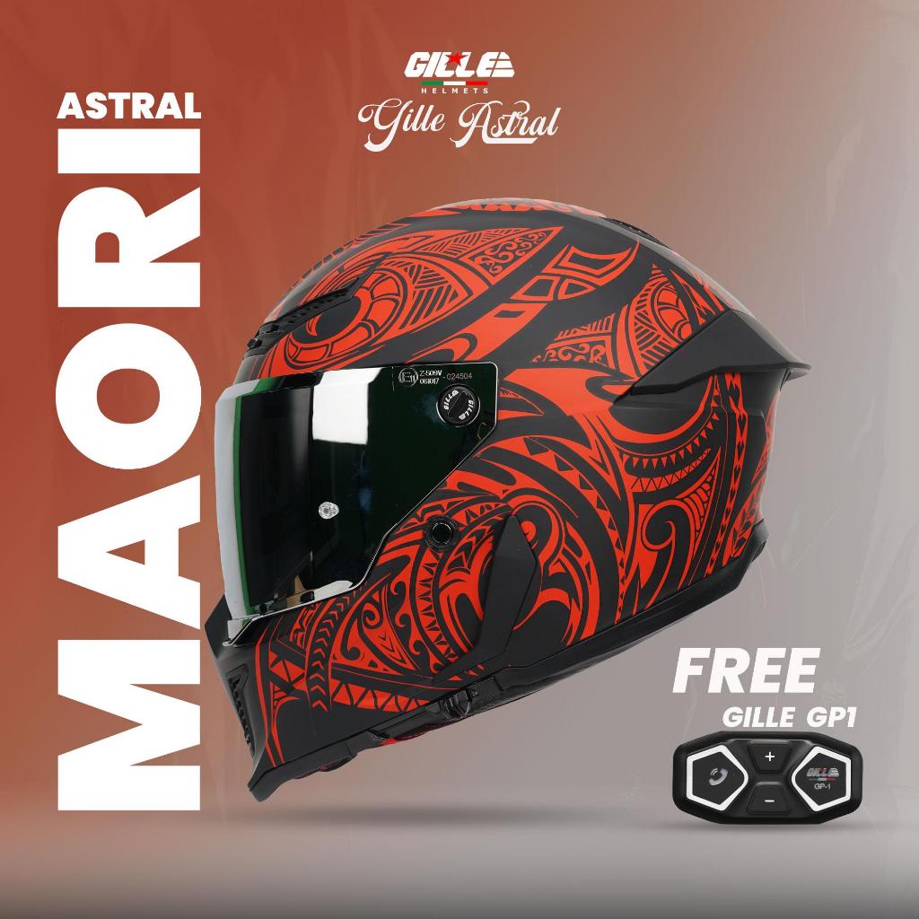 GILLE ASTRAL MAORI Design Motorcycle Helmet Full Face Dual Visor With ...