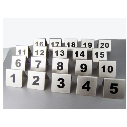 20 Double-sides Stainless Steel Table Sign Number Plate Restaurant Cafe ...