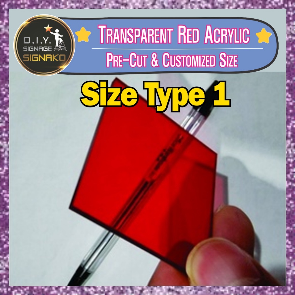 Transparent "RED" Acrylic Sheet Pre Cut & Customized Size1/ Sheets ...