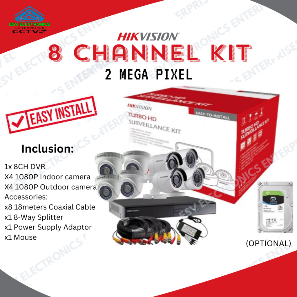 HIKVISION 8 CHANNEL CCTV Package 1080P (ECO) | Shopee Philippines