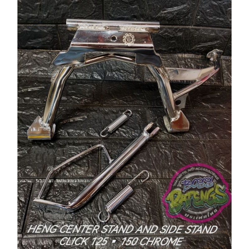 HENG CENTER STAND AND SIDE STAND CHROME CLICK 125 V1-V2-V3 | Shopee ...