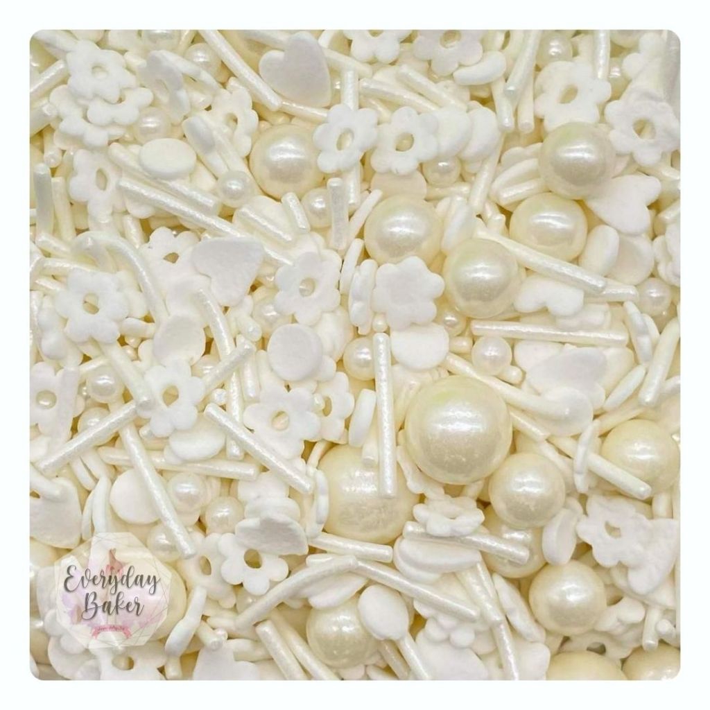 EVERYDAY BAKER - (Pearl White) Confetti Sprinkles 50 grams Edible ...