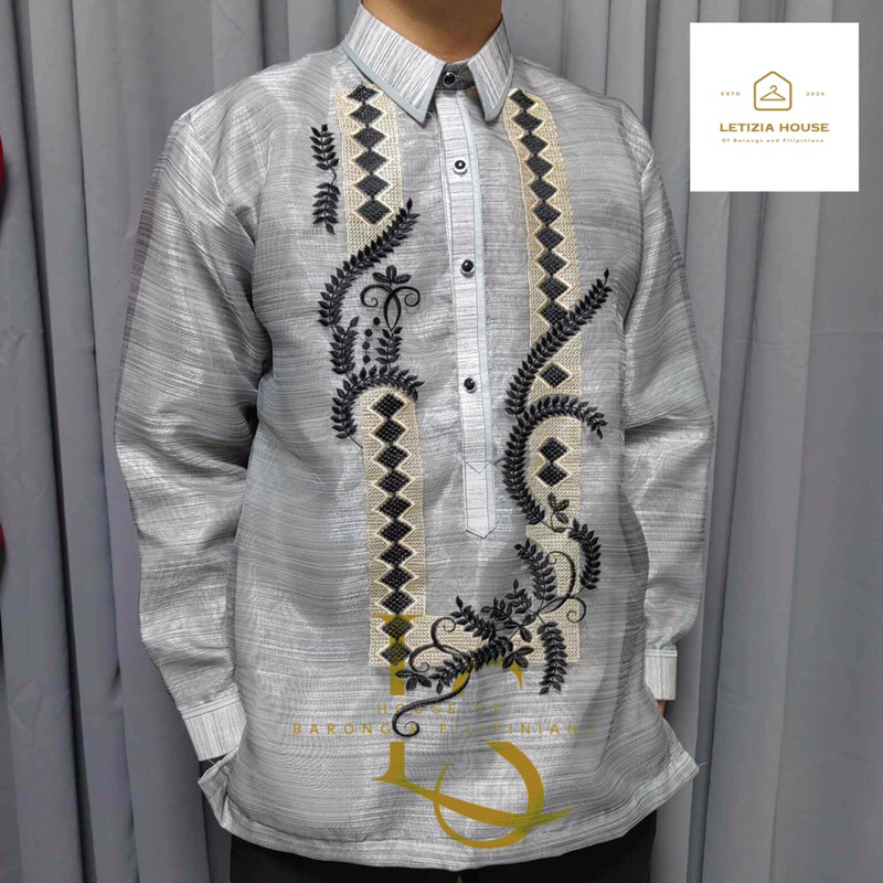 Barong Tagalog with lining - Gray (Mall quality)Random Burda | Shopee ...