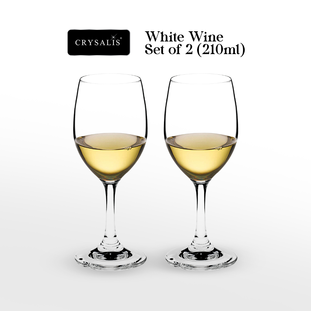 CRYSALIS White Wine Cocktail Glass Stemware 210ml | 7oz [Set of 2] Bar Drinking Essentials ...