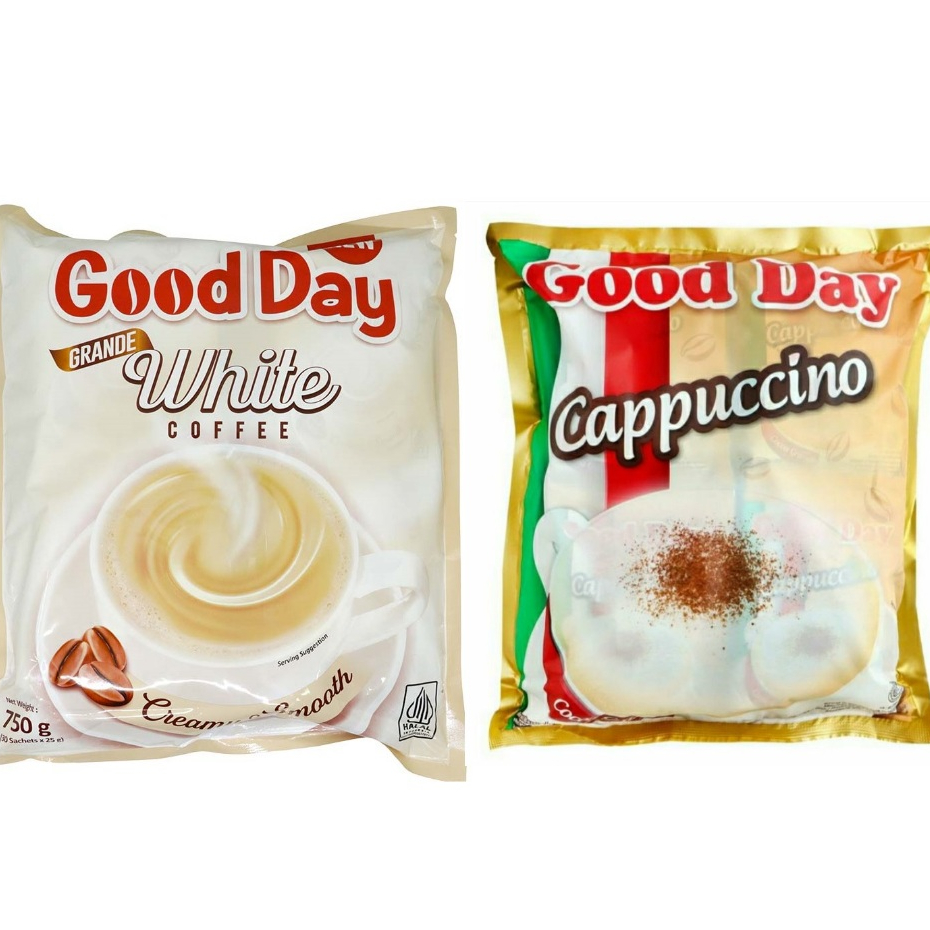 Good Day - Cappuccino with Coklat Granule 30 sachet x 25g / Good day White( 30 sachet x 25g ...