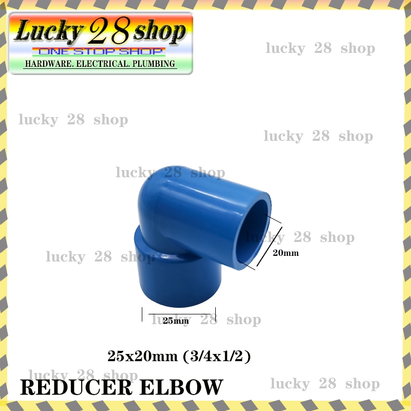 PVC BLUE ELBOW REDUCER FITTING (3/4"x1/2" , 1"x1/2", 1"x3/4") | Shopee ...