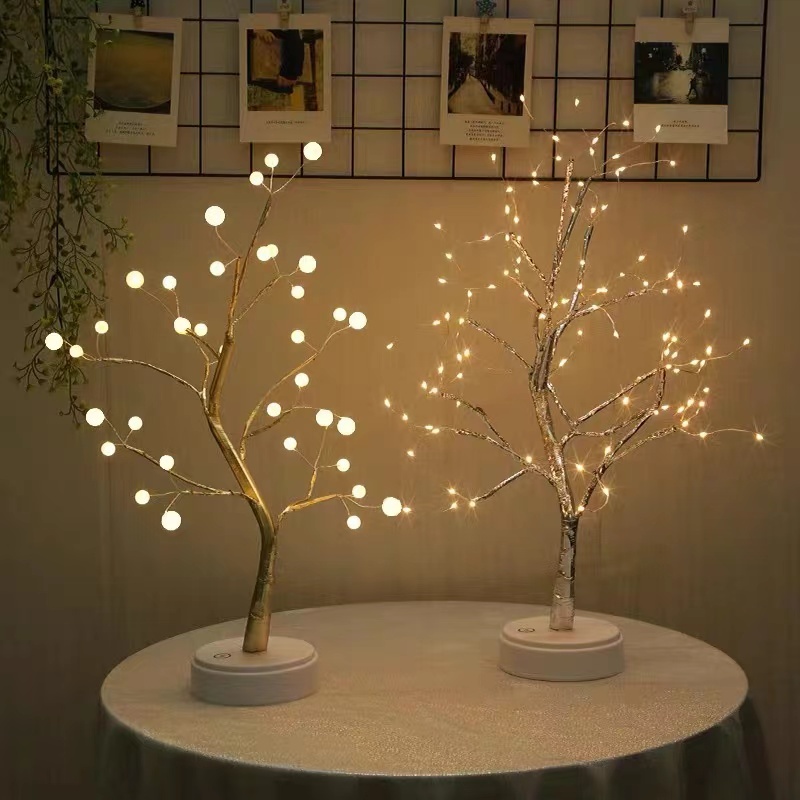 36/108 LED Fairy Tree Night Light Mini Christmas Tree DIY Table Desk ...