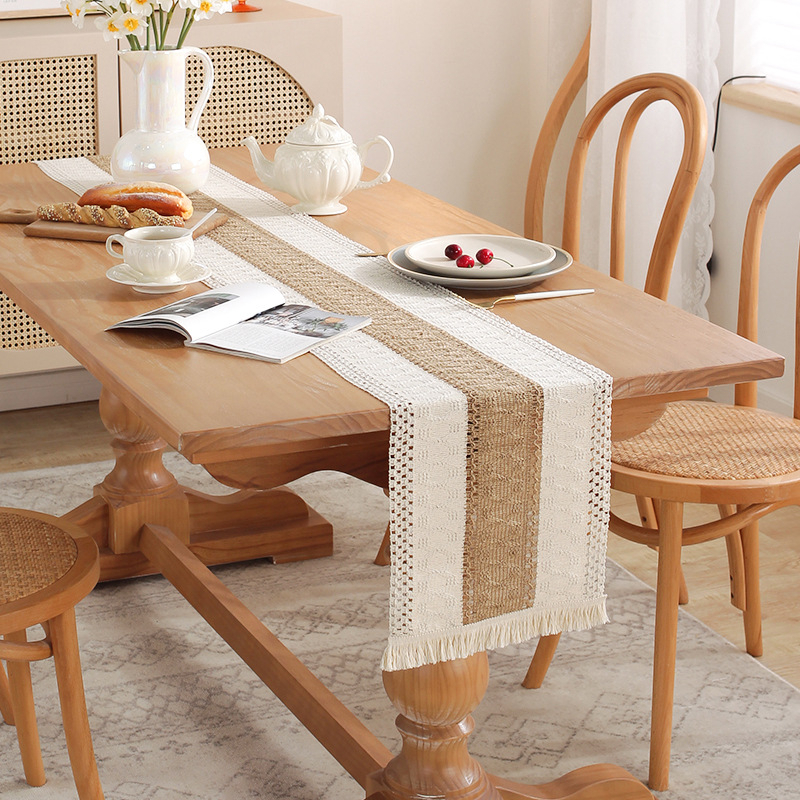 Table Cloth Splicing Burlap Table Runner Bohemian Style Home Decor 30 ...