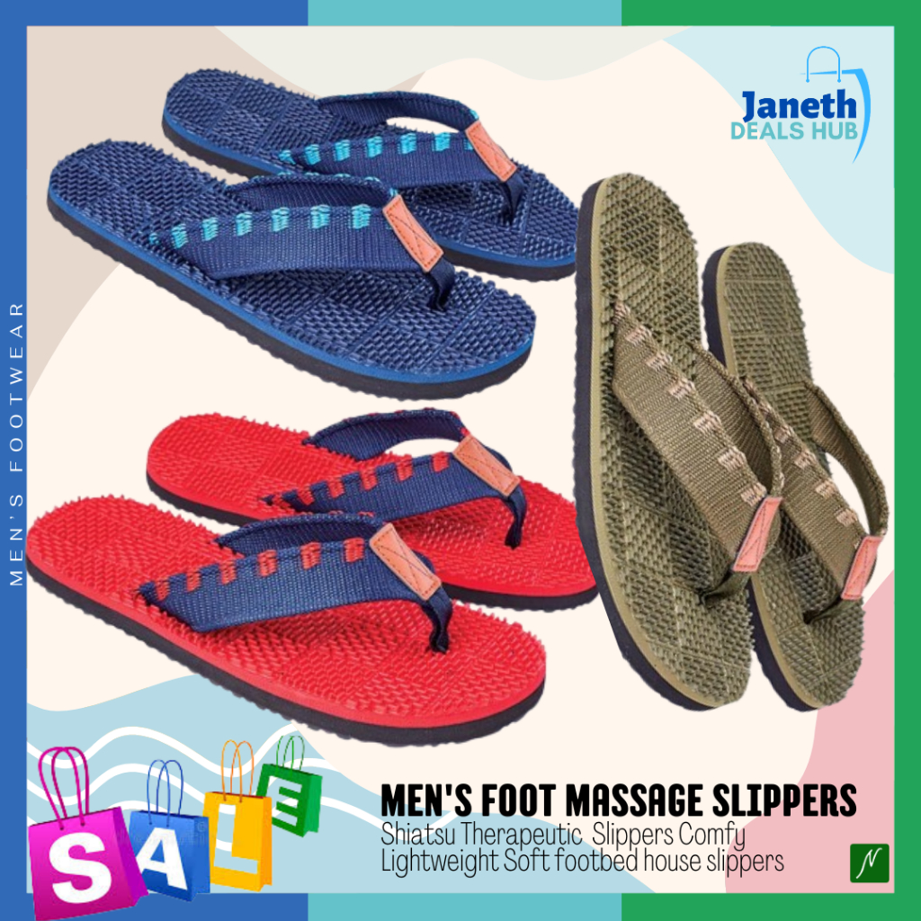 Nathaniel Men's Foot Massage Shiatsu Slippers Comfy Lightweight ...