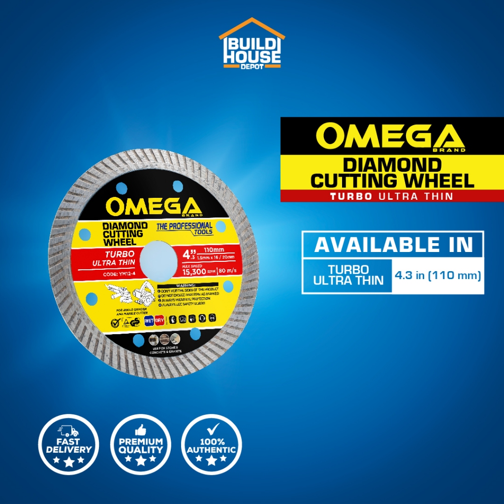 OMEGA Diamond Cutting Wheel – For Stone, Concrete, and Granite – Turbo ...
