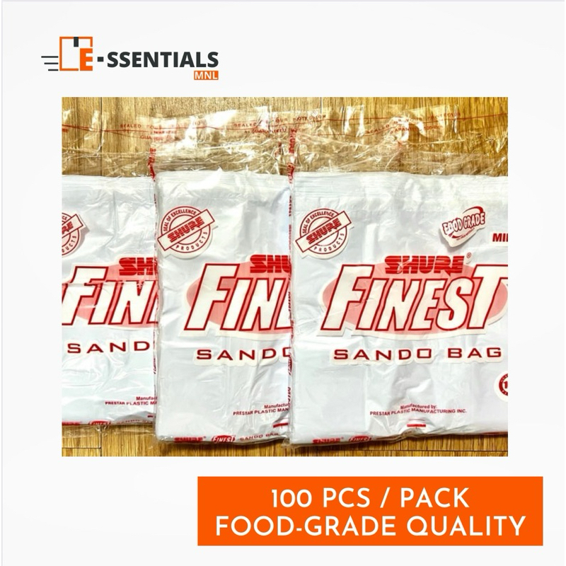 Shure Finest White Sando Bag, 100 pcs per pack (Mini, Tiny, Medium ...