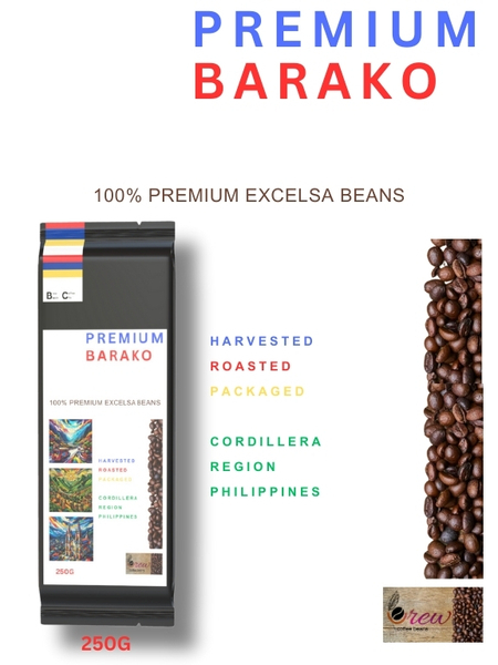 PREMIUM BARAKO 100% Pure Excelsa Coffee Beans 250 grams | Shopee ...