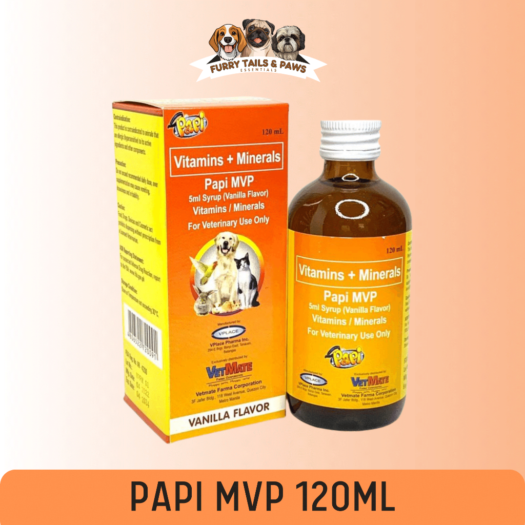 Papi MVP Multivitamins Syrup for Pets - Vanilla Flavor (120ml) | Shopee ...